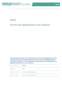 ISA UPV voor afvalstromen en voor zwerfvuil. Advies Minaraad | Vlaanderen.be